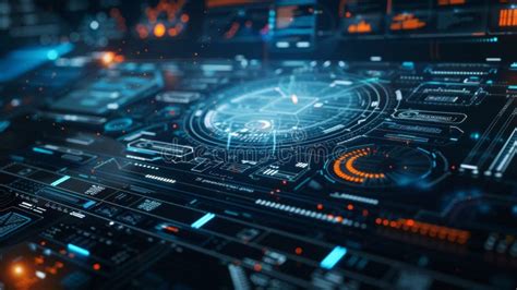 Futuristic Interface Displaying Complex Data Analysis And Projections