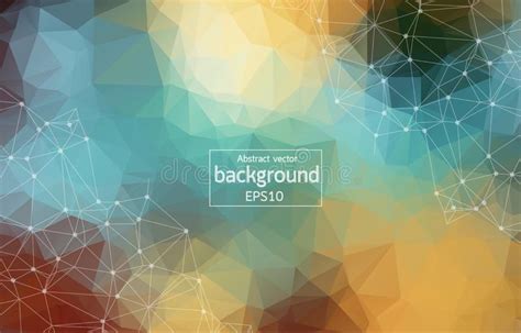 Abstract Polygonal Space Background With Connecting Dots And Lines Low Poly Vector Illustration
