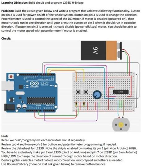 Get Answer Learning Objective Build Circuit And Program L293d H