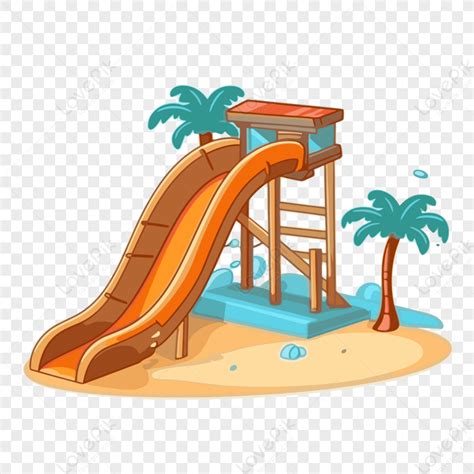 만화 미끄럼틀 해변 벡터휴양여가폰트 Png 일러스트 무료 다운로드 Lovepik