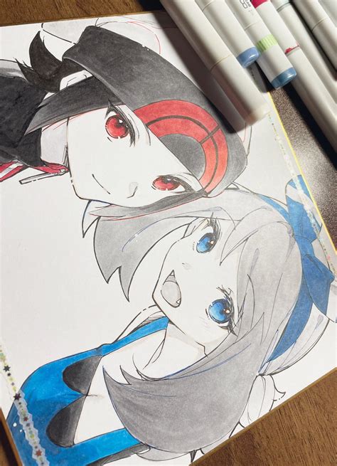 Drawing Of Ruby And Sapphire By Nns Sugar Twitter R Pokespe