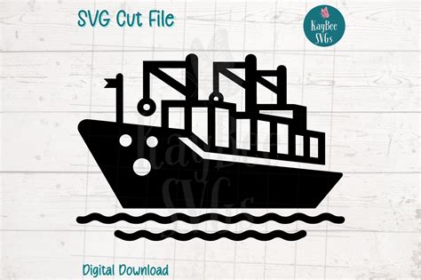 Container Cargo Ship Svg Cut File Graphic By Kaybeesvgs · Creative Fabrica