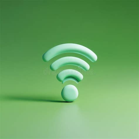 Modern 3d Rendered Wireless Connectivity Symbol On A Vibrant Green Background Illustrating