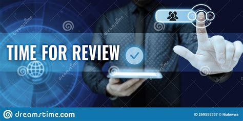 Sign Displaying Time For Review Word Written On Evaluation Feedback
