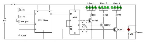 4017 Led Circuit Circuit Diagram