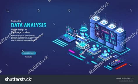 data analysis classification files isometric data stock vector royalty
