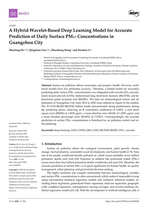 Pdf A Hybrid Wavelet Based Deep Learning Model For Accurate Prediction Of Daily Surface Pm25
