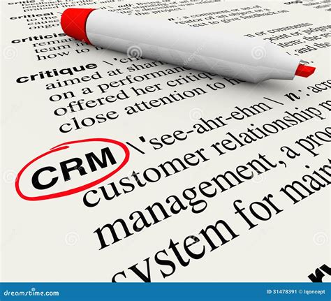 CRM Customer Relationship Management Dictionary Definition Stock