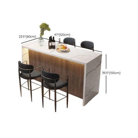 Slate Fixed Top Bar Table With Immobile Pedestal Leg For Bar Without