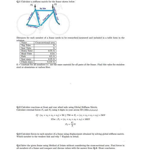 Solved Please Complete Problems 2 4 And Show All Work Thank You Q 1 Calculate A Stiffness
