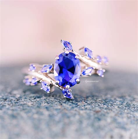 Cornflower Blue Sapphire Engagement Ring For Women 925 Sterling Silver