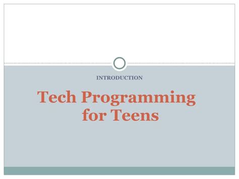 Intro To Tech Programming For Teens Ppt Mobile Games Video Gaming