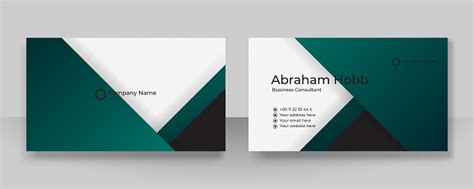 현대 우아한 간단한 깨끗한 짙은 녹색 흰색과 검은 색 명함 디자인 벡터 템플릿 창조적 인 전문 기술 기업 스타일 0명에 대한