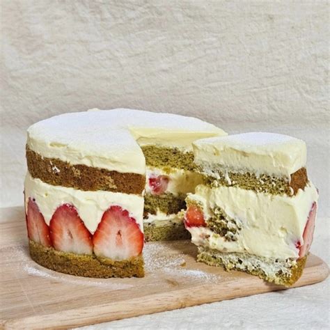 크림과 딸기🍓 가득한 녹차 프레지에 케이크 만들기 레시피 네이버 블로그