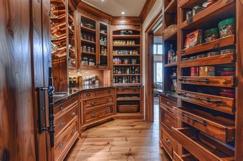stylish pantry with a lazy susan for quick and easy retrieval of items