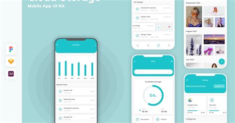 Cloud Storage Mobile App Ui Kit Ux And Ui Kits Ft Cloud And File Envato