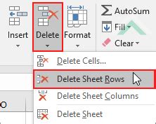 Delete A Row Excel VBA