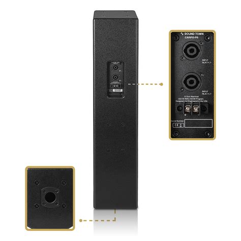 Sound Town High Power 900w Passive Column Line Array Speaker With 4x5 Inch Woofers Dual