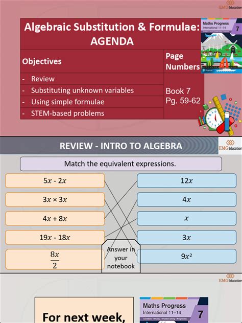 Week 15 Algebraic Substitution And Formulae Lesson Pdf Equations Variable Mathematics