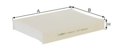 272774BU0A,NISSA 272774BU0A Filter, interior air for NISSA
