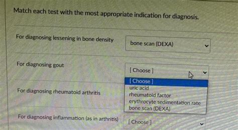 [answered] Match Each Test With The Most Appropriate Indication For Kunduz