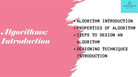 algorithm introduction properties of algorithm steps to design an