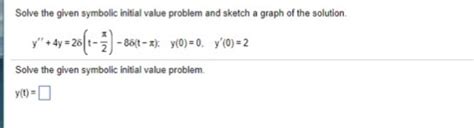 Solved Solve The Given Symbolic Initial Value Problem And