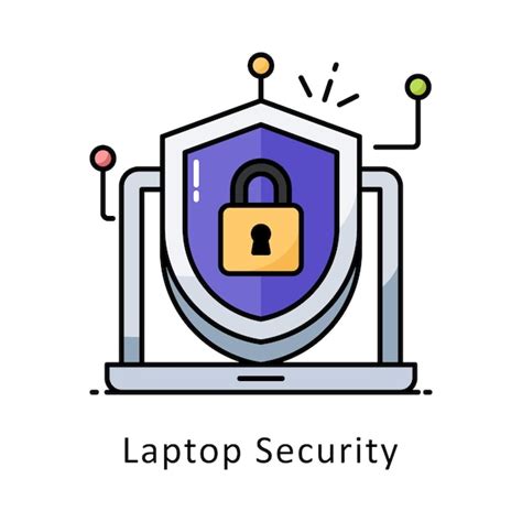 Premium Vector Laptop Security Vector Filled Outline Design Illustration Symbol On White