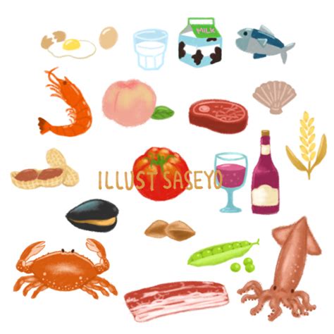 알레르기 유발 식품 음식 일러스트 Png 299 Illust Saseyo