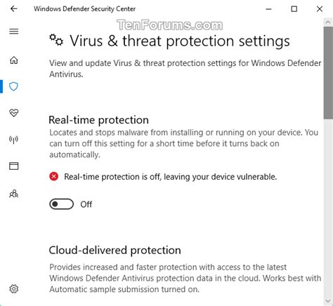 Turn On Or Off Real Time Protection For Microsoft Defender Antivirus