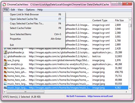 ChromeCacheView Cache Viewer For Google Chrome Web Browser