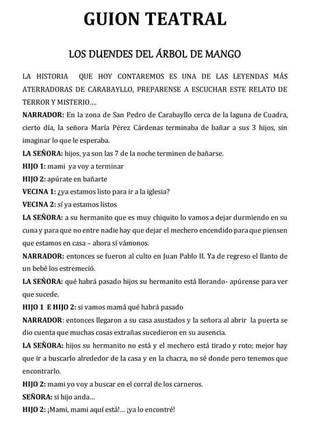 Guiones De Obras De Teatro Cortas Pdf