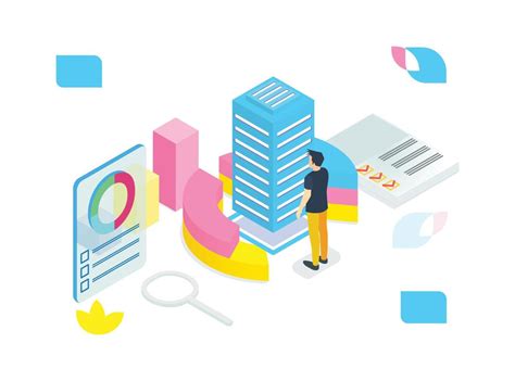 Modern Isometric Data Analysis Illustration Web Banners Suitable For