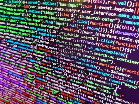 Computer Language Script Code Screen Shallow Depth Of Field Selective Focus Effect Writing