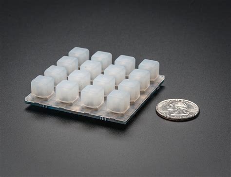adafruit trellis monochrome driver pcb for 4x4 keypad and 3mm leds