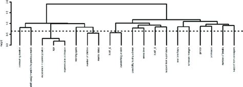 Dendrogram Of The Hierarchy Of The 20 Variables At Individual Level