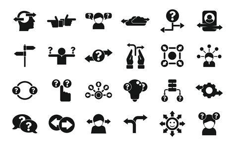 Ambiguity Icons Set Simple Vector Data Analysis 15120762 Vector Art At Vecteezy