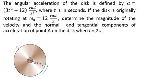 Solved The Angular Acceleration Of The Disk Is Defined By A