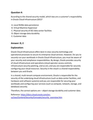 OCI Oracle Foundations Associate 1Z0 1085 23 Exam Dumps 2023 Pdf