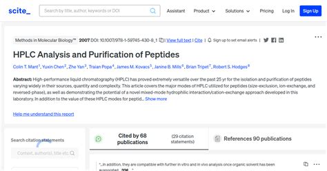 Hplc Analysis And Purification Of Peptides