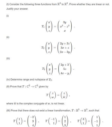 Solved 1 Consider The Following Three Functions From R3 To