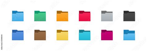 Folder Icons Set All Type Of Document File Formats Vector Illustration Symbols Collection