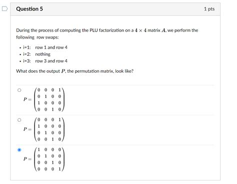 solved during the process of computing the plu factorization