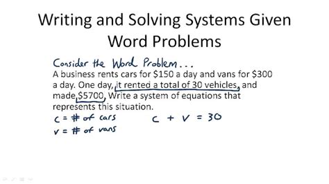 Writing And Solving Systems Given Word Problems Systems Of
