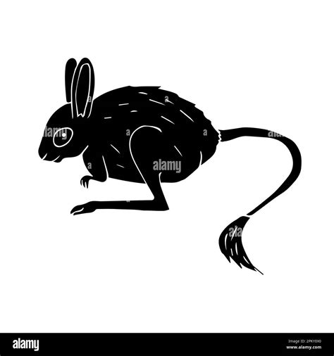 Vector Hand Drawn Doodle Sketch Black Jerboa Isolated On White