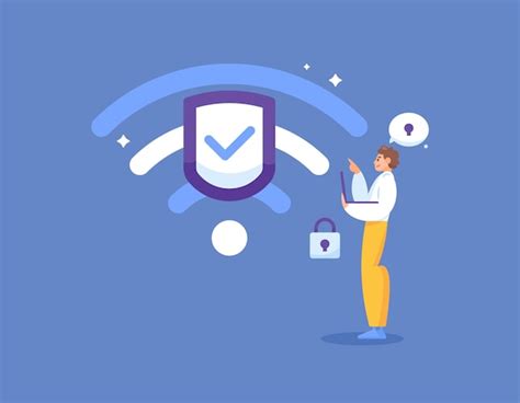 Premium Vector Illustration Of A Man Using Secure Wifi Or Wifi