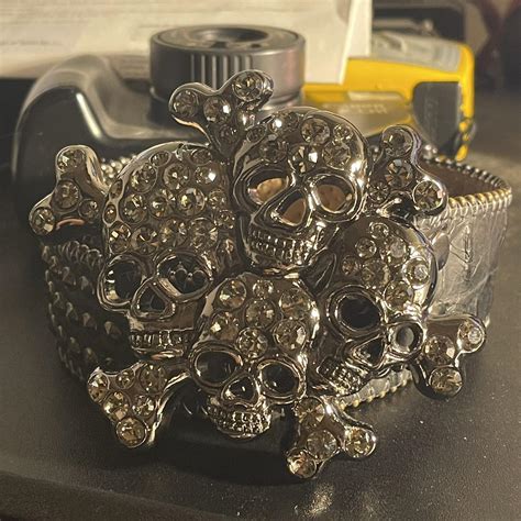 Bb Simon Skulls Belt Size 36 Depop Bb Simon Skulls Belt Size 36 Depop