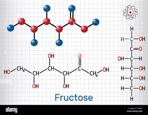 Fructose Molecule Diagram Structure Glucose Fructose Stock
