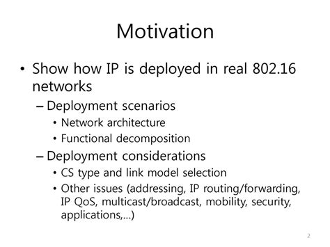 IP Deployment Over IEEE Networks Ppt Download