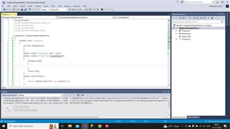 singleton design pattern with example in c hindi tutorial youtube